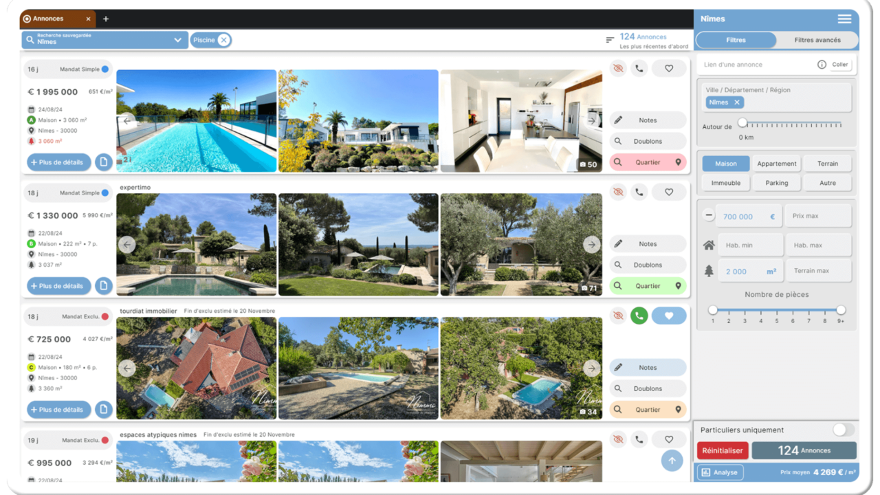 Logiciel de Prospection Immobilière : Pige Pro & Part.